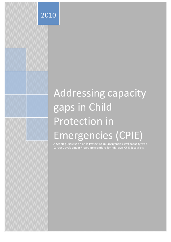 Addressing Capacity Gaps in Child Protection in Emergencies (CPIE): A ...