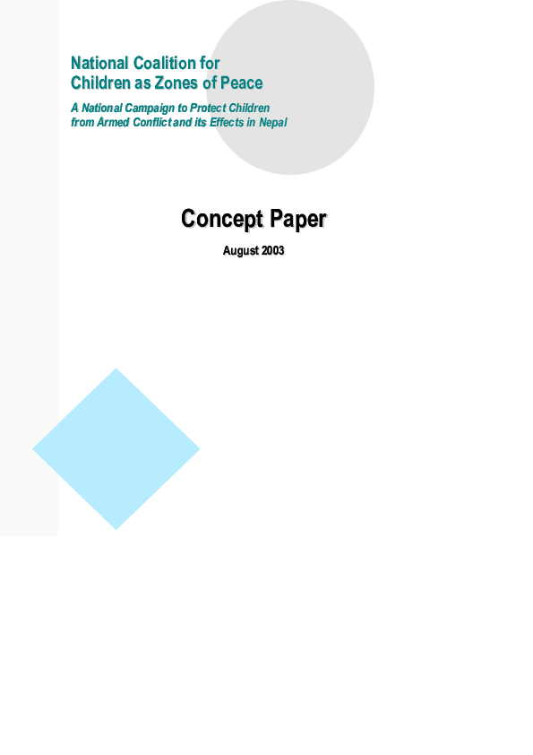 National coalition for children as zones of peace. A national campaign ...