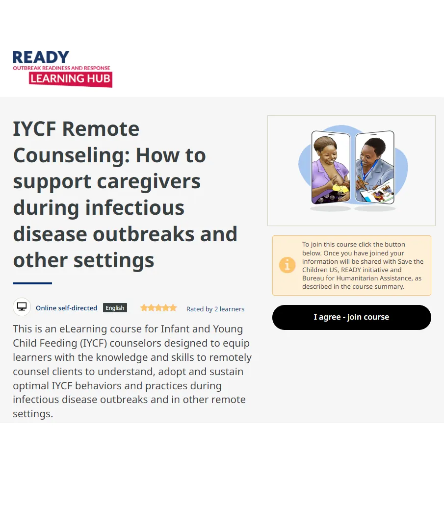 IYCF Remote Counseling: How to support caregivers during infectious ...