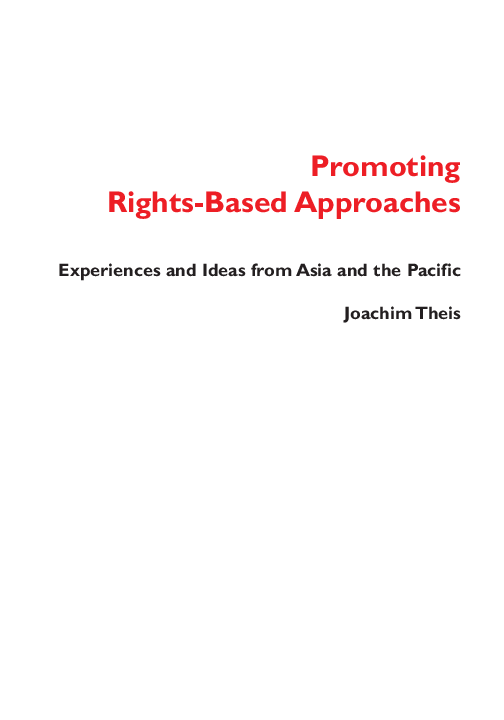 Promoting rights-based approaches. Experiences and Ideas from Asia and ...
