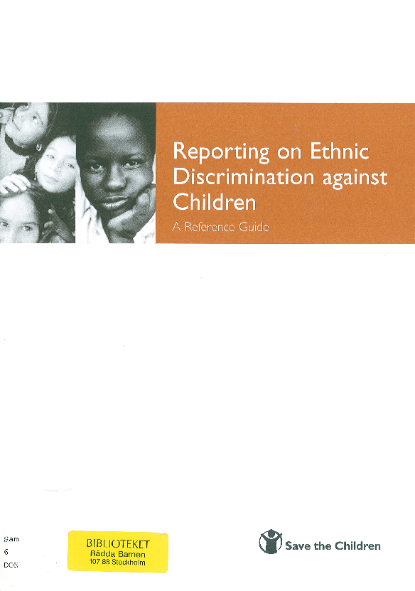Reporting on ethnic discrimination against children – A reference guide ...