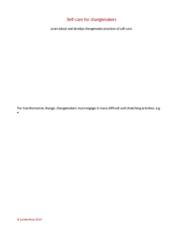 Changemaker self-care | Save the Children’s Resource Centre