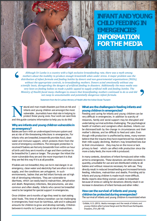 Infant and Young Child Feeding in Emergencies: Information for the ...