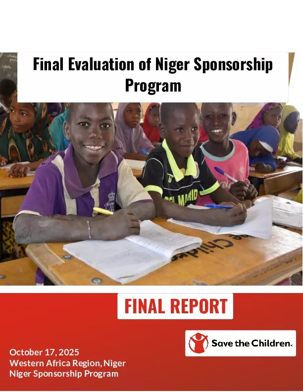 Final Evaluation of Niger Sponsorship Program (2025) - Save the ...